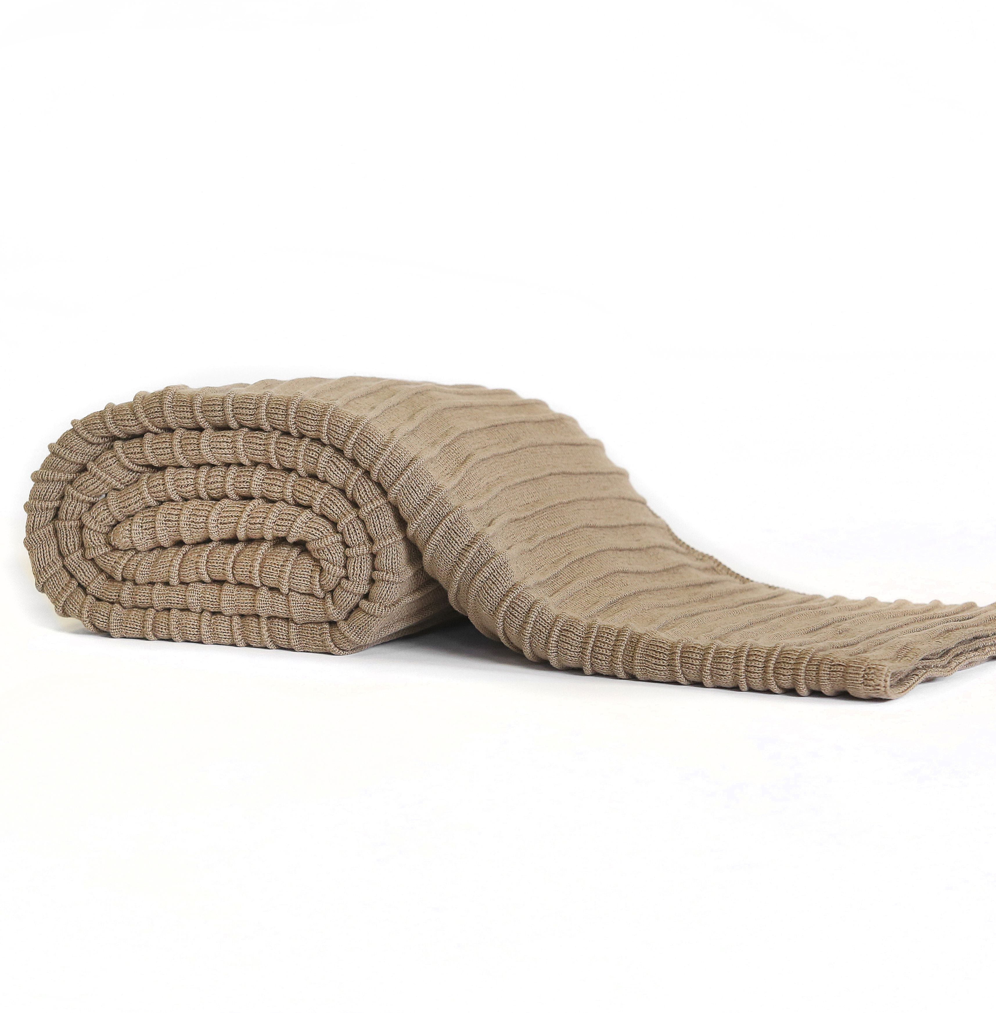 Pleated Knit Throw Stone | BNorth Domicile | Daniel Design Studio